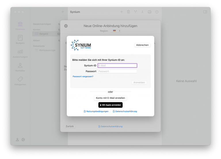 Synium » Wie abonniere ich die Online-Dienste in iFinance 5?