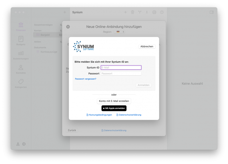 Synium » Wie abonniere ich die Online-Dienste in iFinance 5?